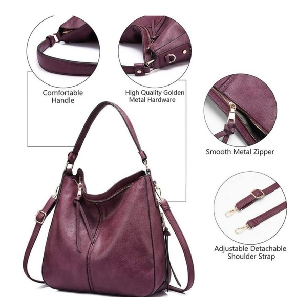 Realer | Bags | Realer Handbags Medium Purses For Women Wine Colored ...